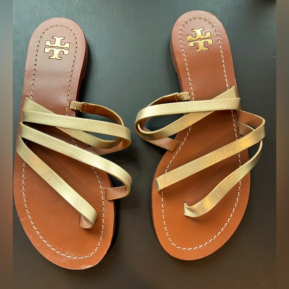 Tory Burch | Shoes | Tory Burch Gold Sandals | Poshmark